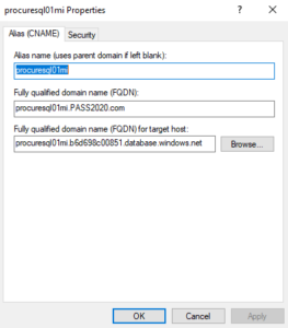 Azure Managed Instance Changing DNS prefix - SQL Server Consulting ...
